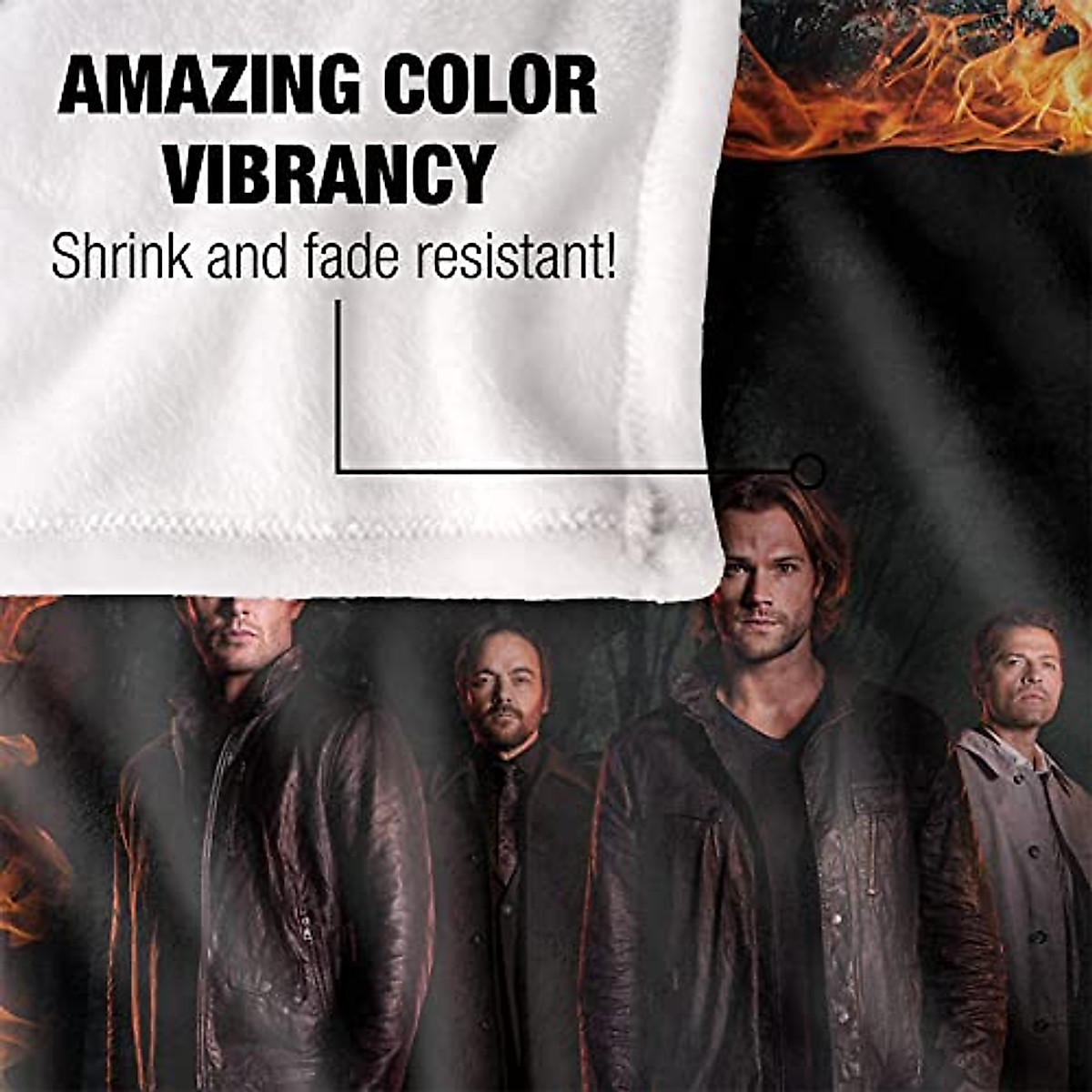 Supernatural Fire Frame Officially Licensed Silky Touch Super Soft Throw Blanket 50" x 60"