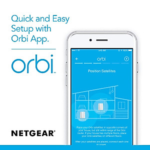 Netgear orbi Whole Home Mesh Wifi System with Tri-Band - Wireless router replacement, Eliminate Wifi Dead Zones, Up to 5000 Sqft, 2pk (rbk50)
