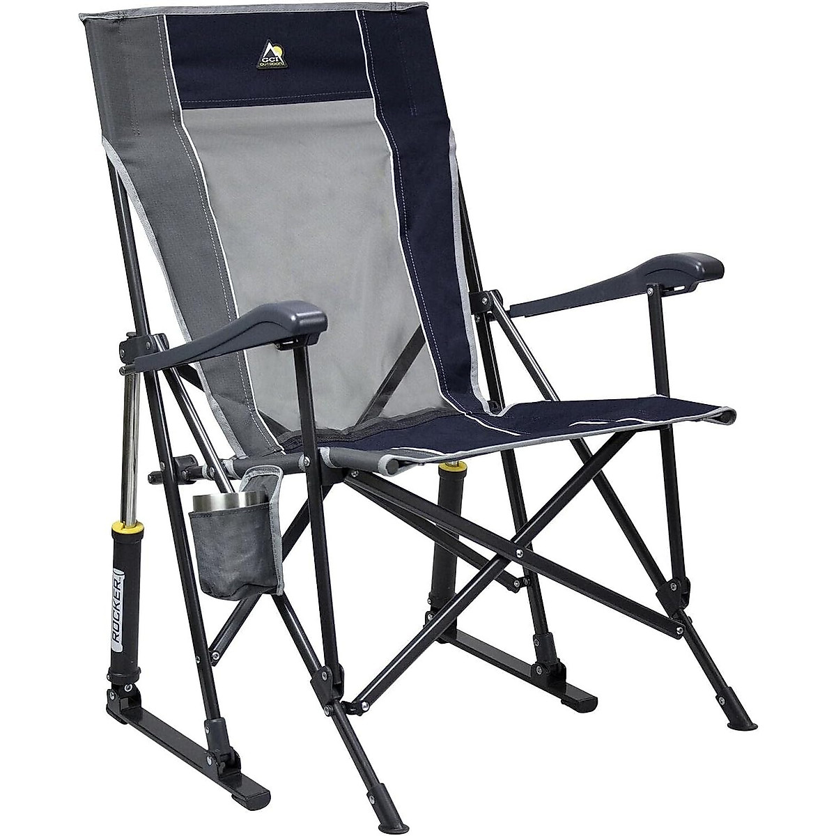 GCI Outdoor Roadtrip Rocker Collapsible Rocking Chair & Outdoor Camping Chair - Indigo