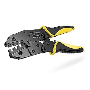 Crimping Tool for Heat Shrink Connectors, DOPLOP TOOL Ratcheting Wire Crimper Tool for 20-10 AWG (0.5-6mm²), Crimping Pliers for Cutting Wires and Insulated Wire Crimping Tool