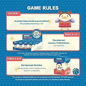 POP MART DUCKOO Ball Club Series, 12PCs DUCKOO Blind Box Figures, Random Design Action Figures Collectible Toys Home Decorations, Holiday Birthday Gifts for Girls and Boys, Whole Set