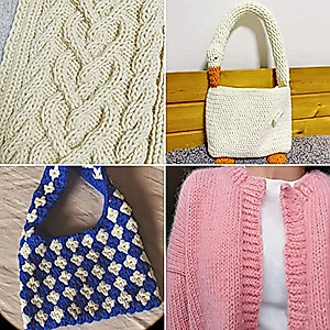 NICEEC 3 Skeins Soft Yarn 100% Acrylic Yarn 8 Ply Yarn Beige Yarn for Crochet Knitting Light Worsted Yarn Blanket Yarn for DIY Craft Total Length 3×135 yds/3×100g-Beige