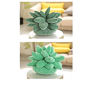 TADESES 3D Succulent Pillow,Cute Pillows,Leaf Pillow,Decorative Throw Pillow,Gifts for Succulent Lovers Or Kids (10 inches, Dark Green)