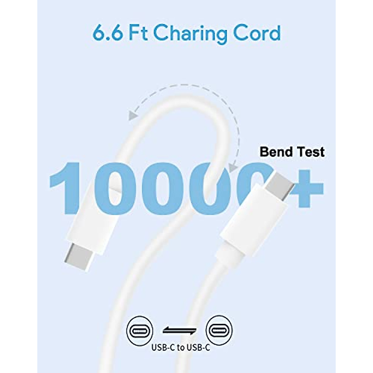 Mac Book Pro Charger, 61W/67W USB C Charger Power Adapter for MacBook Pro/Air 13/14 Inch, for MacBook 12 Inch,Included USB-C to USB-C Charge Cable (6.6ft/2m)