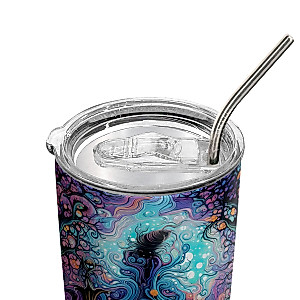 ORCAE 20oz Halloween Pumpkin Ghost Tumbler, Boo Boo Ghost, Trick or Treat, Halloween Gifts, Coffee Thermos, Stainless Steel Double Wall Vacuum Insulated Coffee Mug, Travel Cup with Lid - B