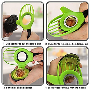 Avocado 3 Piece Set Avocado Slicer, Knife, Peeler, Pitter, Cuber, Dicer, Keeper For Everything That You Will Ever Need For Your Avocados
