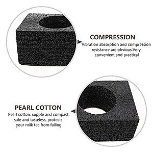 Happyyami 5 Pcs Pearl Cotton Cup Holder Glass Coffee Cups Car Coffee Mug Food Trays Disposable 2 Cups Foam Take Out Cup Holder Coffee Cup Stand Convenient Cup Holder Cup Tray Packing Trays