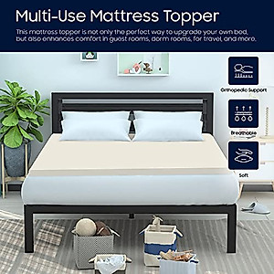 Spring Coil 2-Inch High Density Foam Topper,Adds Comfort to Mattress, King Size, 1
