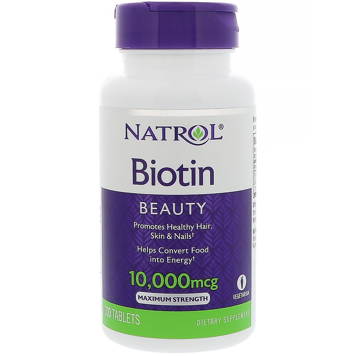 Natrol Biotin Maximum Strength 10,000 mcg Tablets, 500 Count, (Pack of 5)
