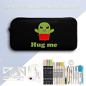 Cute Cactus Hug Me Teen Adult Pencil Case Large Capacity Pen Pencil Bag Durable Storage Pouch