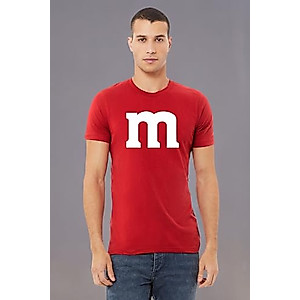 M Halloween Team Costume Funny Party Men's T-Shirt, L, Red