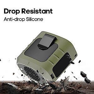 Rican Portable Waist Fan, Rechargeable Waist Fan with Clip On, 8000mah Wearable Fan Belt Fan with Led Light, Personal Shirt Fan for Works, Travel, Camping, Outdoor(Green)