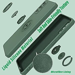 AYMECL S20 Plus Case,Galaxy S20 +/S20 Plus 5G Case, 360° Ring Holder Slim Silicone Soft Rubber Hybrid Hard Protection Shockproof Bumper Non-Slip Cover for Samsung Galaxy S20 Plus 5G 6.7",ArmyGreen