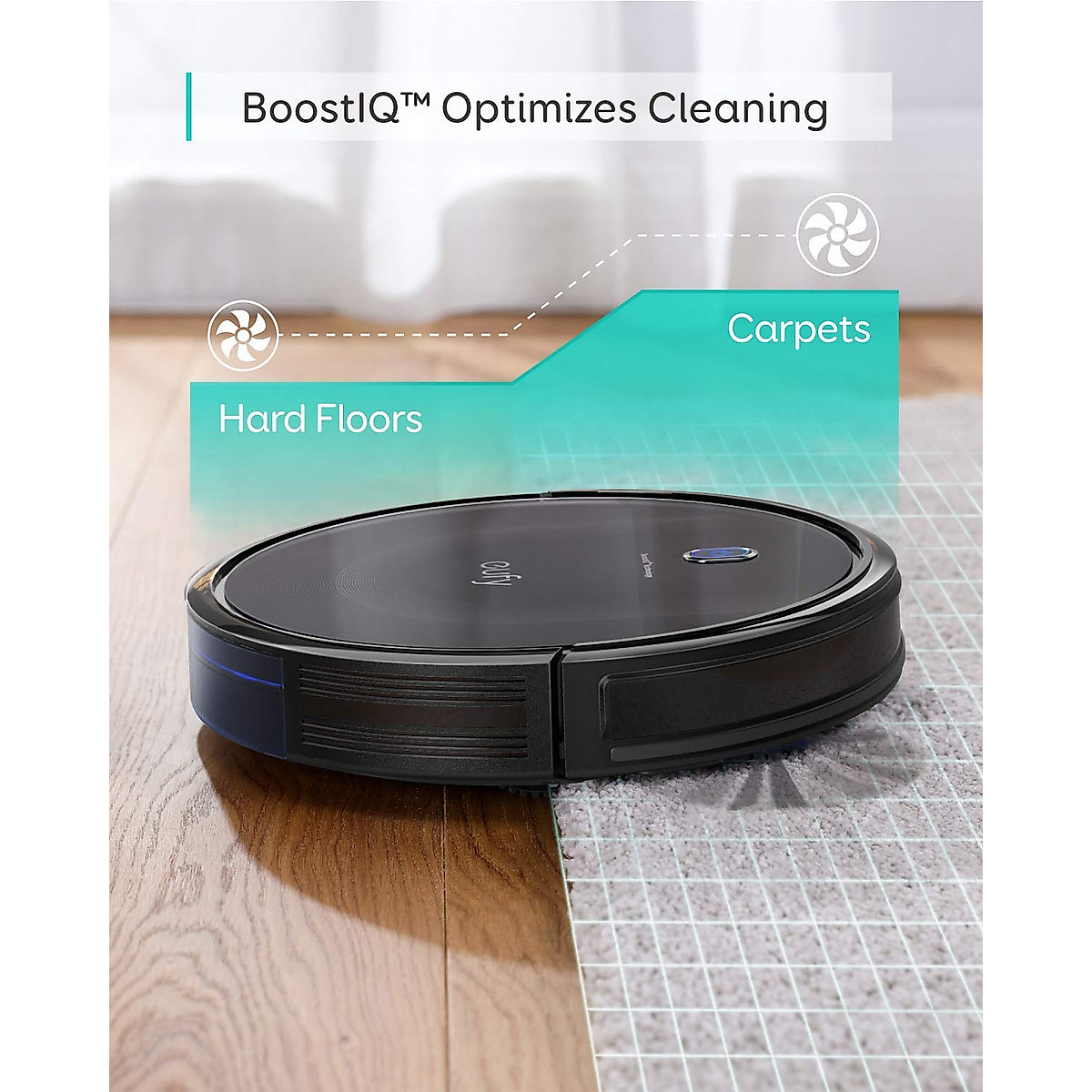 eufy BoostIQ RoboVac 11S MAX, Robot Vacuum Cleaner, Super-Thin,Powerful Suction, Quiet, Self-Charging Robotic Vacuum Cleaner, Cleans Hard Floors to Medium-Pile Carpets, White (Renewed)