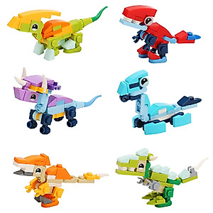 CUTE STONE 12 Pack Filled Easter Eggs with Dinosaur Building Blocks Sets, Easter Basket Stuffers Easter Party Favors for Boy, Girls and Kids