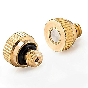 HisweetH 20Packs Misting Nozzles 10/24 UNC Mister 0.4mm(0.016Inch) Brass Misting Nozzles Replacement Low Pressure Atomizing Misting Sprayer Outdoor Cooling Mister System for Patio Outdoor