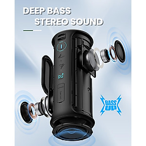 Raymate Bluetooth Speakers, Pair up to 100 Speakers,IPX7 Waterproof Speaker Wireless Bluetooth-V5.3, HiFi Stereo Sound, 1100mins Playtime, Portable Speaker for Home, Outdoor, Party