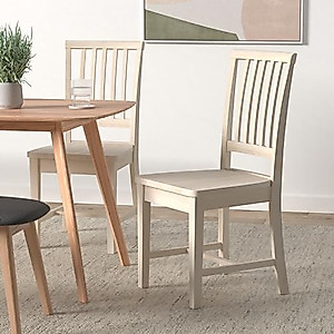 Set of 2 Mission Side Chairs 39.2"H, Solid Parawood Kitchen Dining Furniture, Stylish Comfortable Chairs for Dining Room, Paint or Stain to Match Your Decor, Unfinished