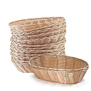 TableCraft Products C1174W Basket, Oval, Natural, 9" x 6" x 2.25" (Pack of 12)