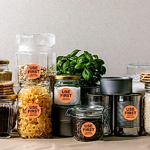 Epakh 2000 Pcs Use First Stickers Food Service 1.5 Inch Inventory Control Labels for Restaurant Permanent Adhesive Food Circle Dot Label Paper(Orange)