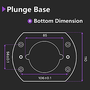 Dobetter Plunge Router Base For Compact Router, Aluminum Plunge Router Bracket Compatible with 65mm Diameter Palm Router-DBPB700