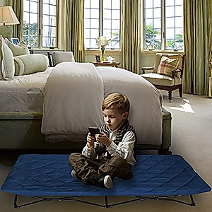 Sheet for Regalo My Cot Portable Toddler Bed, Joovy Travel Cot (Sheet Only, Bed not Included), Navy/Standard Size Daycare/Pre-Shcool Cot Kids Nap Mat Sheet 23" x 51", Navy