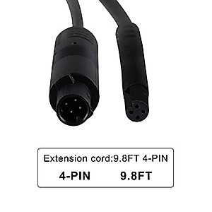 AUTO-VOX 9.8ft Extension Cord Dash Cam Rear View Backup Camera Cable for Truck Camper Trailer Bus Van (4 pin)