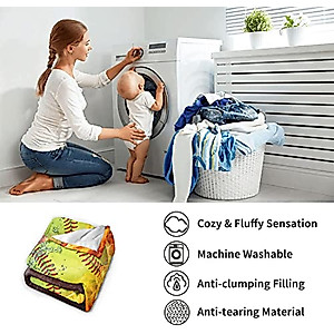 Sherpa Throw Blanket Fire Softball Fluffy Soft Cozy Fleece Plush Throw Blankets for Couch Sofa Home Bedding Decorations 50"x60"