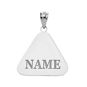 Fine 925 Sterling Silver Personalized Name Eight Ball Billiard Pool Cue Sports Pendant