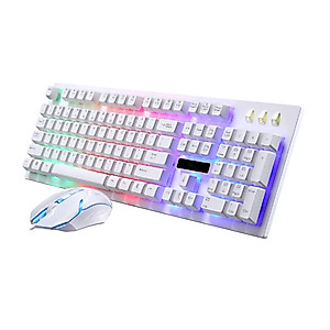 FEDRUI Mechanical Gaming Keyboard, Gaming Keyboard with Backlit, Keyboard Mouse Kit for Home, Games, Office (Color : White)
