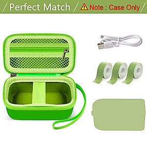 Label Makers Case Compatible with MakeID Label Maker Machine and Taps, Mini Sticker Maker Labeling Printer Storage Organizer Holder Fits for USB Cable and Accessories (Green)