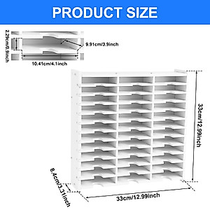 36 Slots Ink Pad Printing Storage Holder DIY Storage Box Large Capacity Items Plastic Racks Handmade Supplies Storage Shelf Printing Pad Storage Shelf for Home Office Crafts School Supplies, White