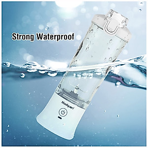 Modquen Portable Blender, 20 oz Personal Size Blender, Shakes and Smoothies Blender, 240 Watt BPA-Free Mini Blender Cup, USB Rechargeable Cordless Blenders (White)