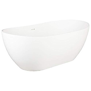 Signature Hardware 918954-64 Winifred 64" Resin Soaking Freestanding Tub with Integrated Drain and Overflow