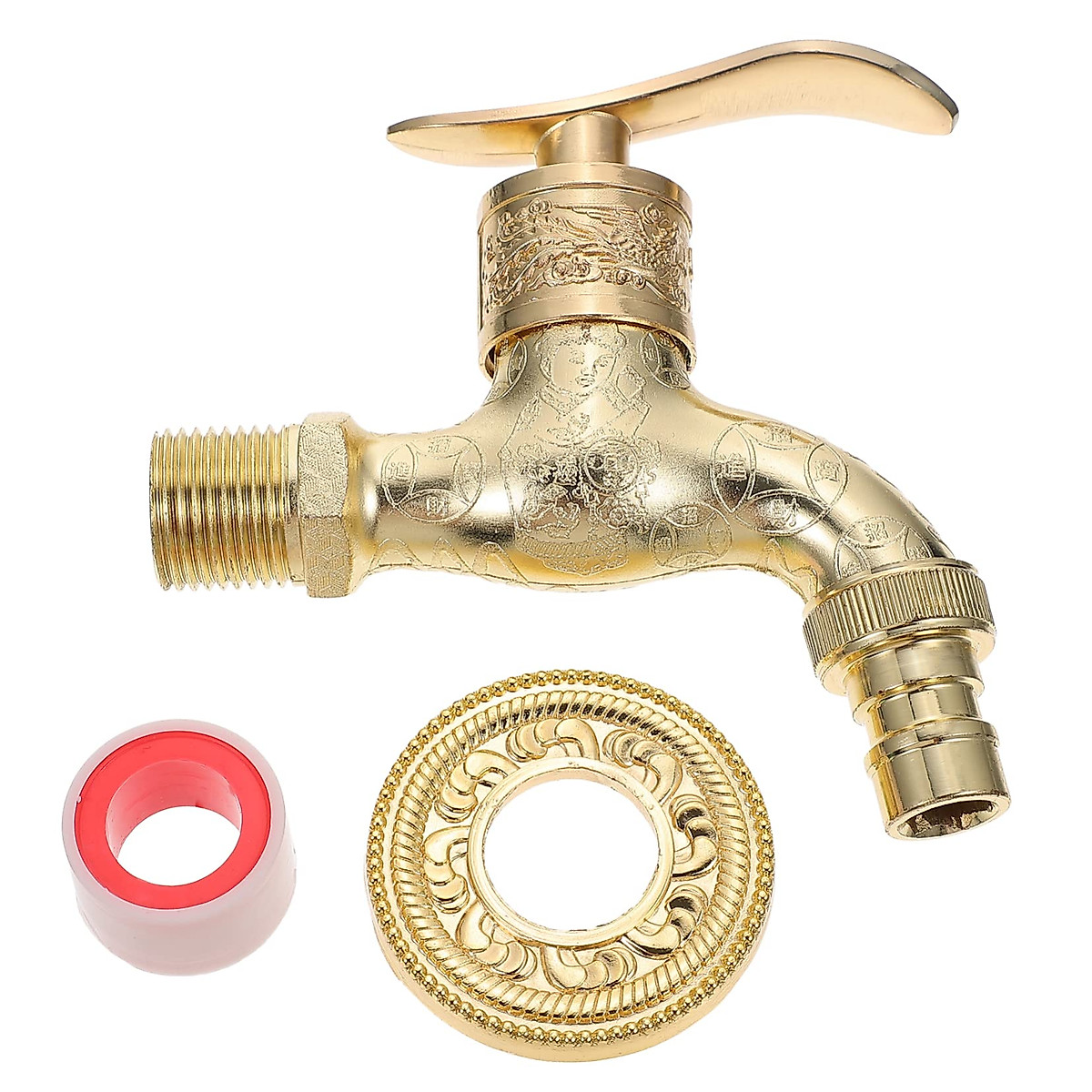 Veemoon 1pc Antique Faucet Bath Basin Mixer Tap Kitchen Tap Kitchen Sink Retro Water Faucet Wall Mounted Bathroom Faucet Antique Bathroom Faucet Zinc Alloy Household Single Cold Spout