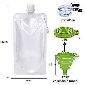 Hillside-Kit Plastic Flasks Concealable and Reusable Drink Bags 8OZ Leak-Proof BPA-Free Flasks for Travel Outdoor Sports