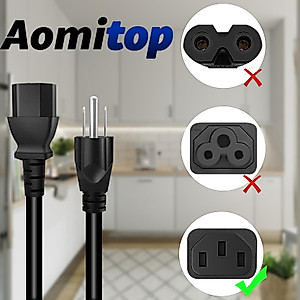Aomitop 6FT Replacement 3 Prong Power Cord for Maytronics Dolphin Cleaners Power Supply (125V 10A)