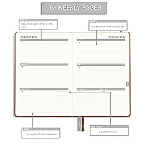 Planner 2023-2024 - Weekly & Monthly Planner 2023-2024 with Calendar Stickers, Jul 2023 - Jun 2024, 5.75" X 8.25", Academic Planner with Premium Thicker Paper, Pen Holder, Inner Pocket and 44 Notes Pages