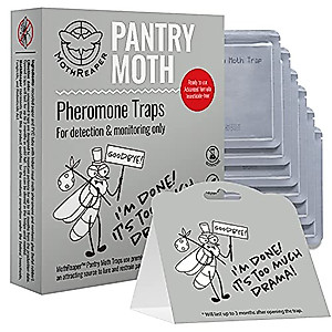 Pantry Moth Traps 6-Pack - Pantry Moth Traps for Food Moths, Pantry Pest Trap with Pheromones Prime for Grain, Flour, Seed and Meal Moths - Cupboard Moth Traps, Pest and Pantry Moth Pheromone Trap