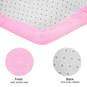WERSHOW Hexagon Coral Rug - Ultra Soft Carpet for Princess Castle Playhouse Bedroom Length 55" Girls Anti-Slip Bottom Play Mat Indoor and Outdoor Fun(Pink)
