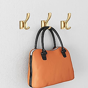 Hand Towel Holder Towel Robe Clothes Coat Hooks Metal Heavy Duty Wall Mount Hooks for Bath Bedroom Kitchen Pool Garage Hotel,2 Pack (Gold)