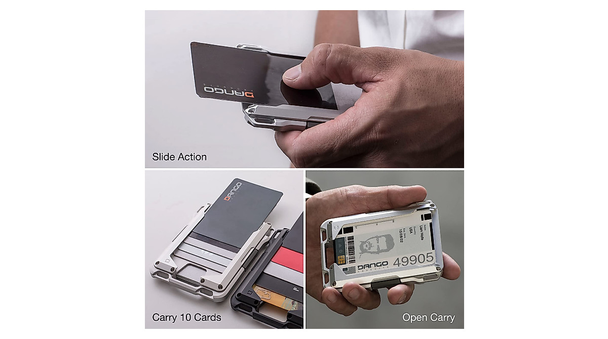 Dango Slim Minimalist Wallet - RFID Blocking, Satin Silver