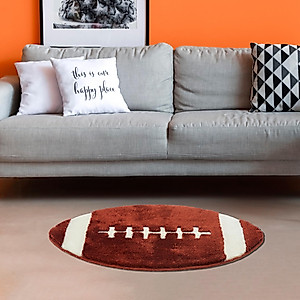 Beyond Deco Hand Tufted American Football Area Rugs 45" W X 29" L - Unique Machine Washable Perfect for Bathroom, Bedroom, Kitchen, Living Room - Non Slip Aesthetic Home Decor