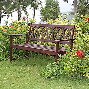 northbeam Wood Outdoor Garden Patio Bench, Natural, BCH0330610810