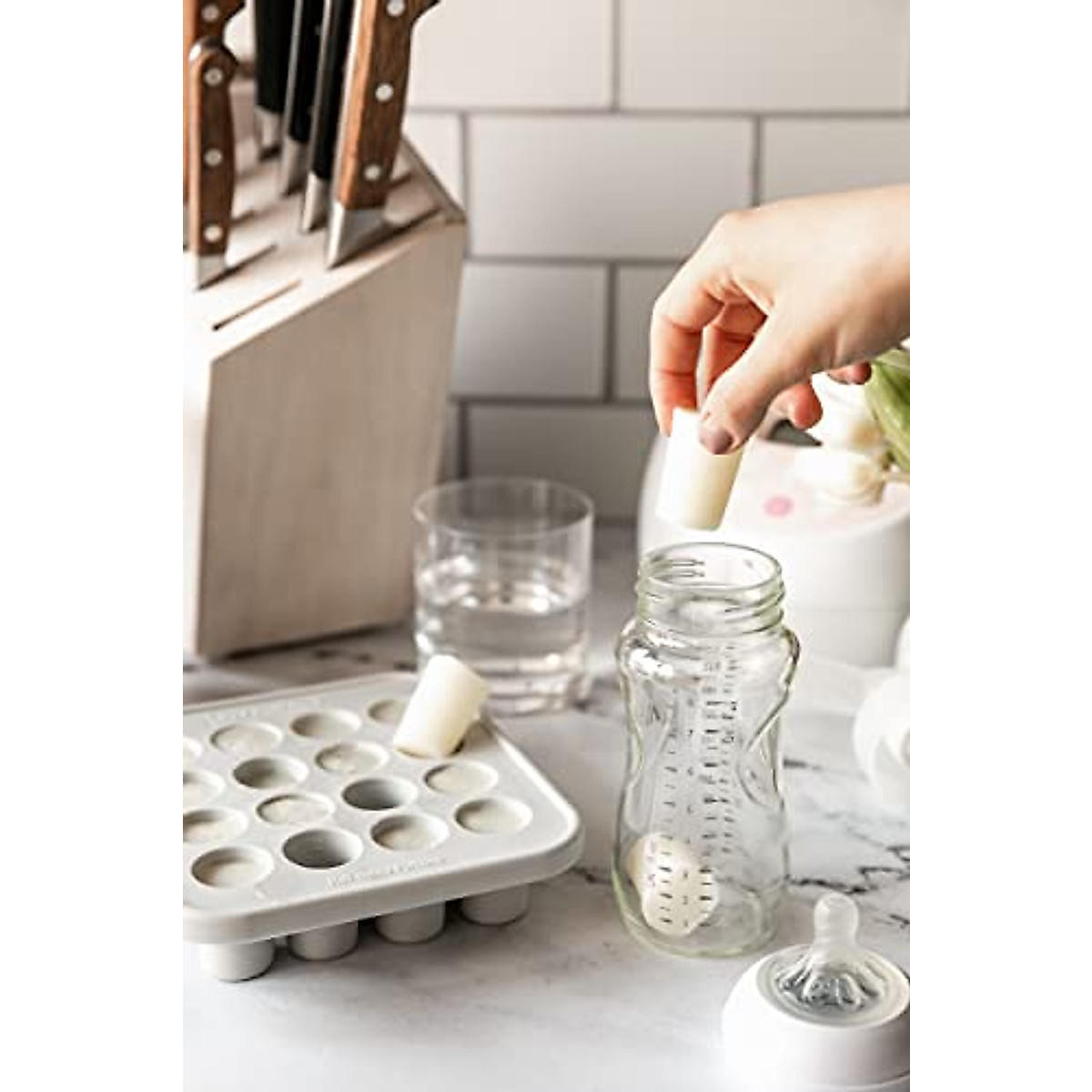 MyMilk by Souper Cubes Half-Ounce Silicone Tray - Freeze and Store Breast Milk and Baby Food - 2 pack - fits any baby bottle (Mint)