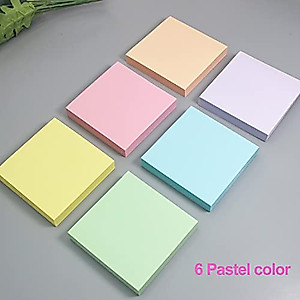 Pop Up Sticky Notes Pad, 3 in x 3 in Candy Color Easy Post Notes 6 Pad 100 Sheet/pad 600 Sheet Total, Individual Package