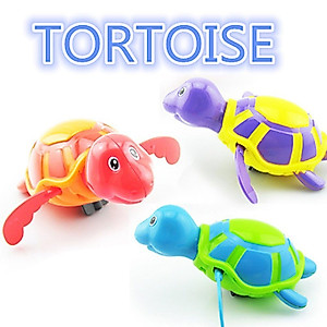 5 Pack Pool Float Bath Toys, Wind Up Swimming Bathtub Animals for Boys Girls Toddlers , Fish Tortoise Hippocampus Crocodile Duck, Smooth Cute Shower Water Toy (Random Color)