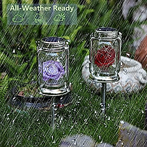 2 Pack Morestar Led Solar Mason Jar Fairy Lights,30 Led Outdoor Waterproof Solar Garden Decorative Lights Up in Glass Jar,Hanging Solar Lanterns Gift for Mom Grandmom for Patio Yard Lawn