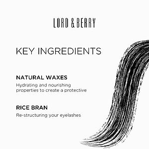 Lord & Berry Back in Black Liquid Lightweight Lash Mascara Black for Volume and Length, Long Lasting Moisture, Great For Short Lashes Eye Makeup, Cruelty Free, 0.6 oz, Deep Black