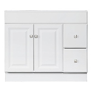 Design House Wyndham Unassembled Bathroom Vanity Cabinet Without Top, 36 in, White